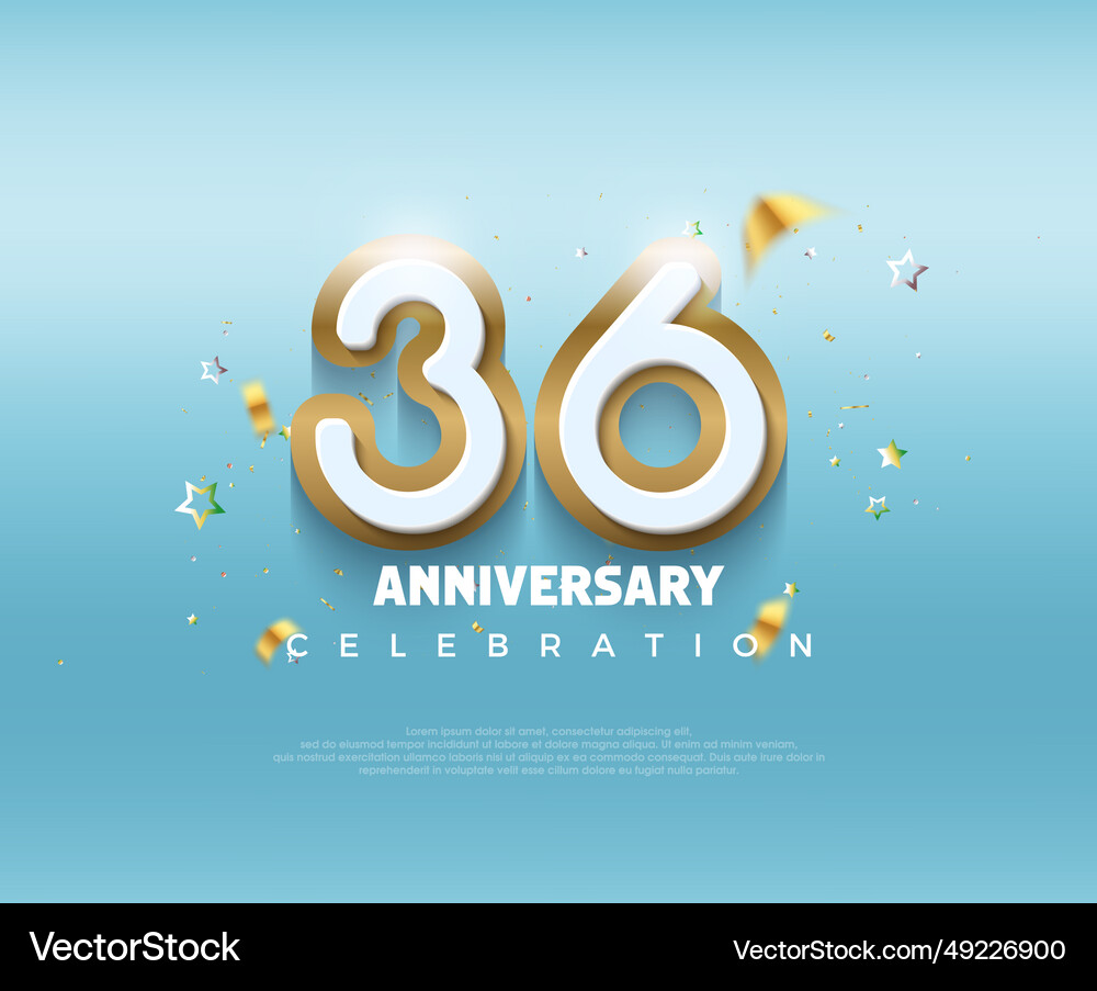 Modern design for 36th anniversary celebration Vector Image