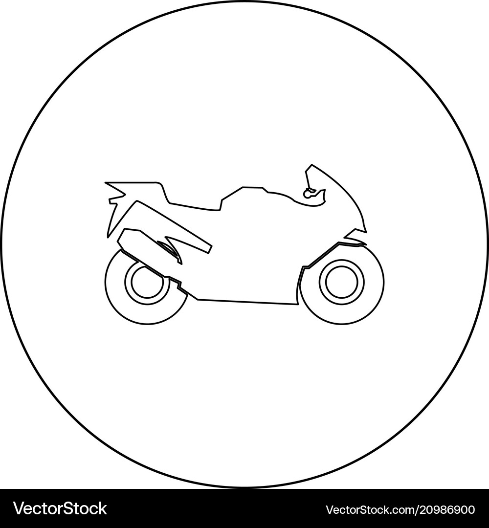 Motorcycle black icon in circle isolated Vector Image
