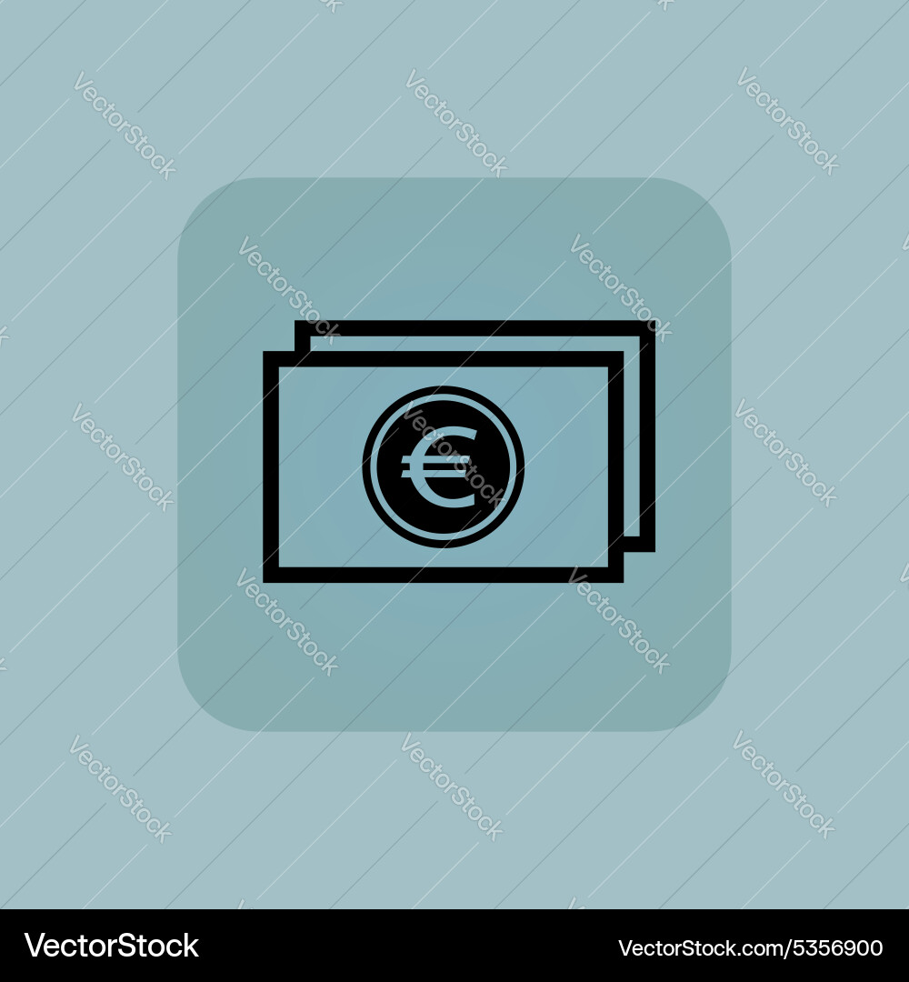 Pale blue euro bill icon Royalty Free Vector Image