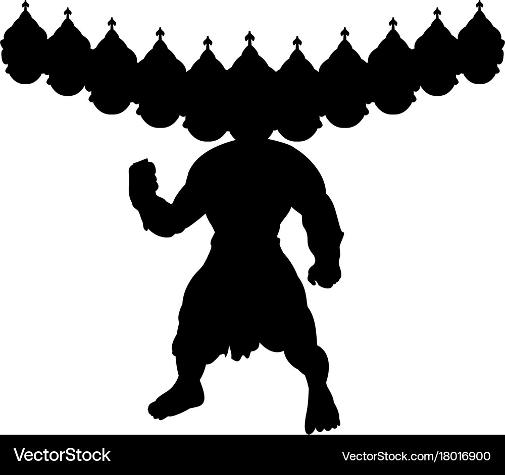 Ramayan silhouette traditional religion Royalty Free Vector