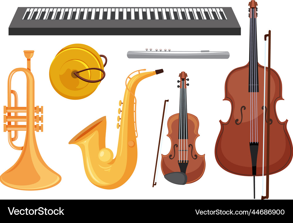 Set of musical instruments Royalty Free Vector Image