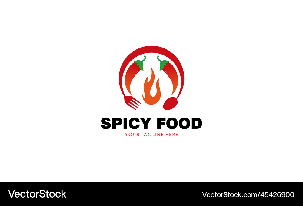 Spicy food logo design Royalty Free Vector Image