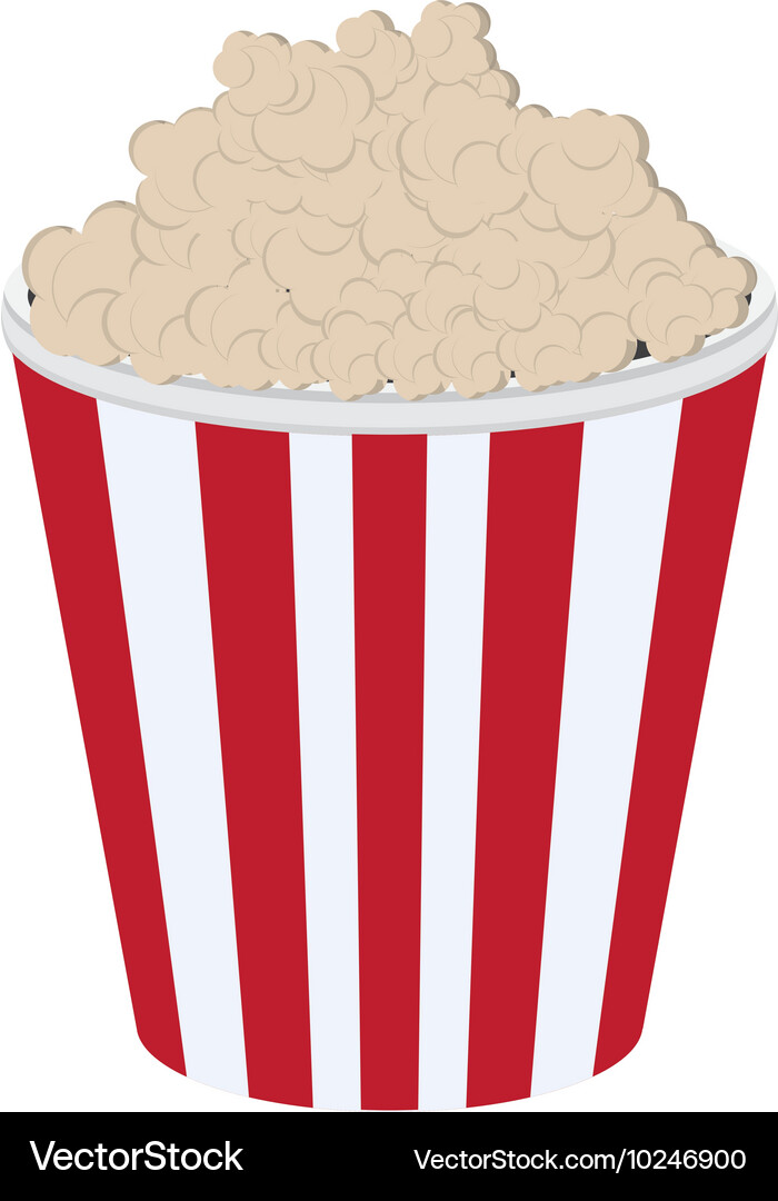 Striped popcorn bag icon Royalty Free Vector Image