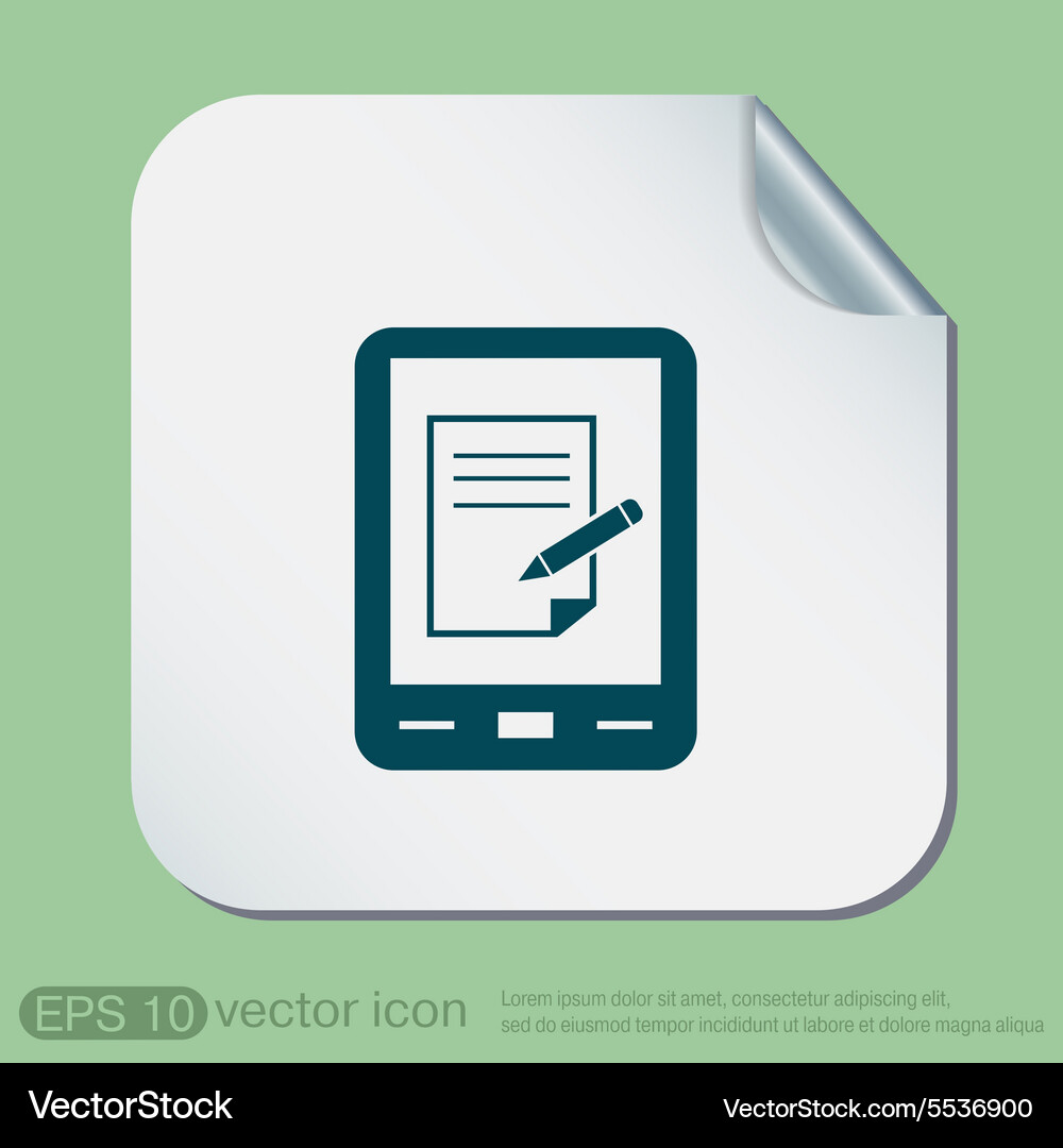 Tablet pad with sheet of paper Royalty Free Vector Image