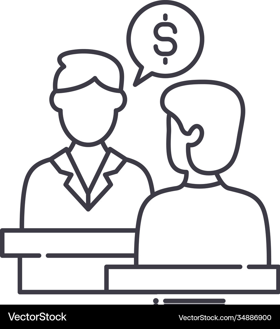 Tax advice icon linear isolated Royalty Free Vector Image