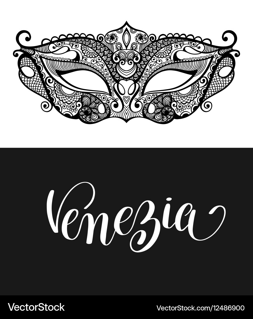 Venezia calligraphy brush lettering text design Vector Image