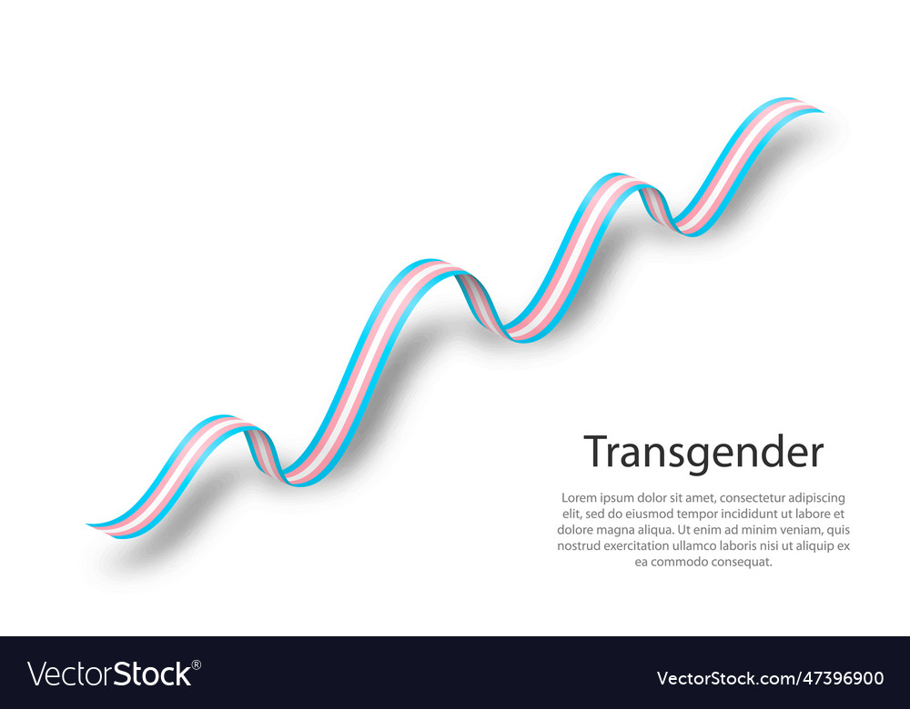 Waving ribbon with flag of transgender pride Vector Image