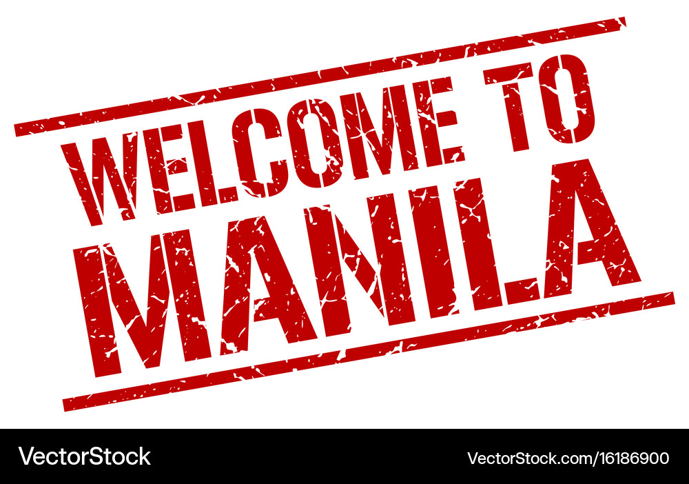Welcome to manila stamp Royalty Free Vector Image