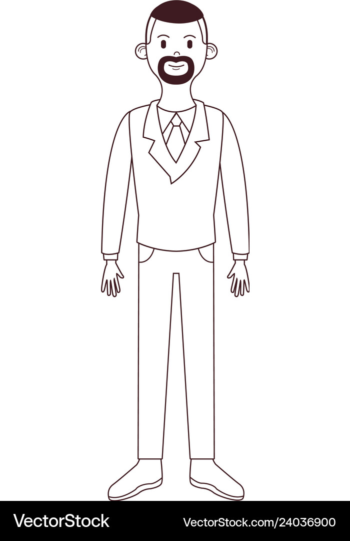 Young man body cartoon Royalty Free Vector Image