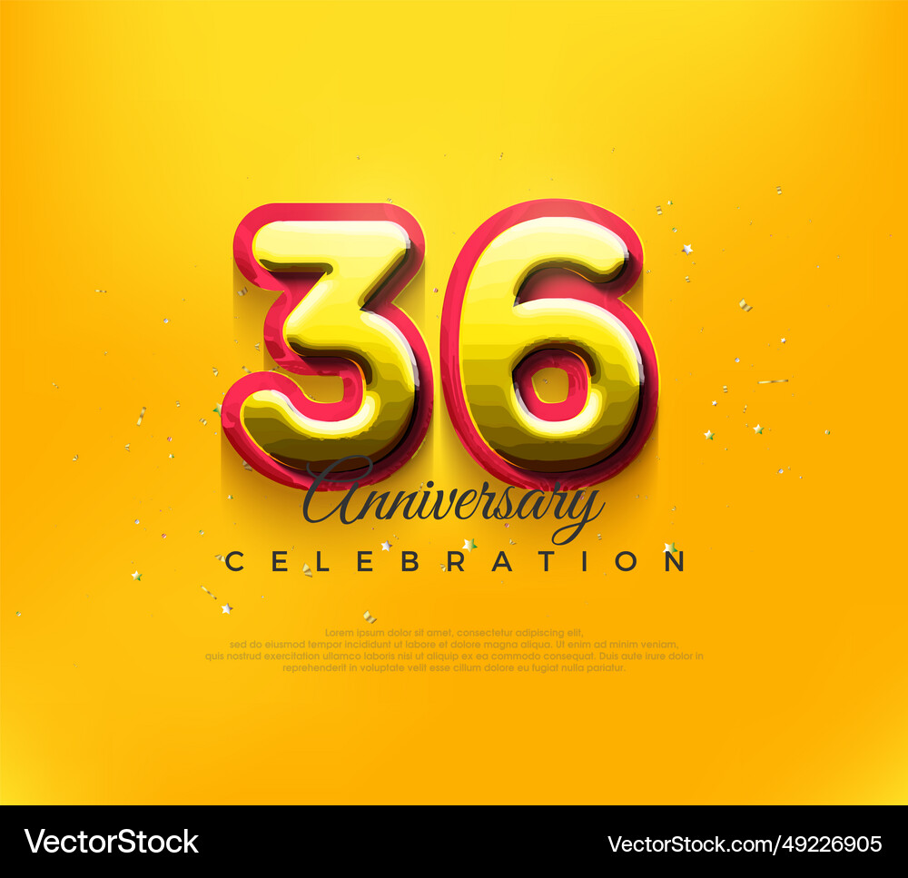 3d 36th anniversary design premium design in Vector Image