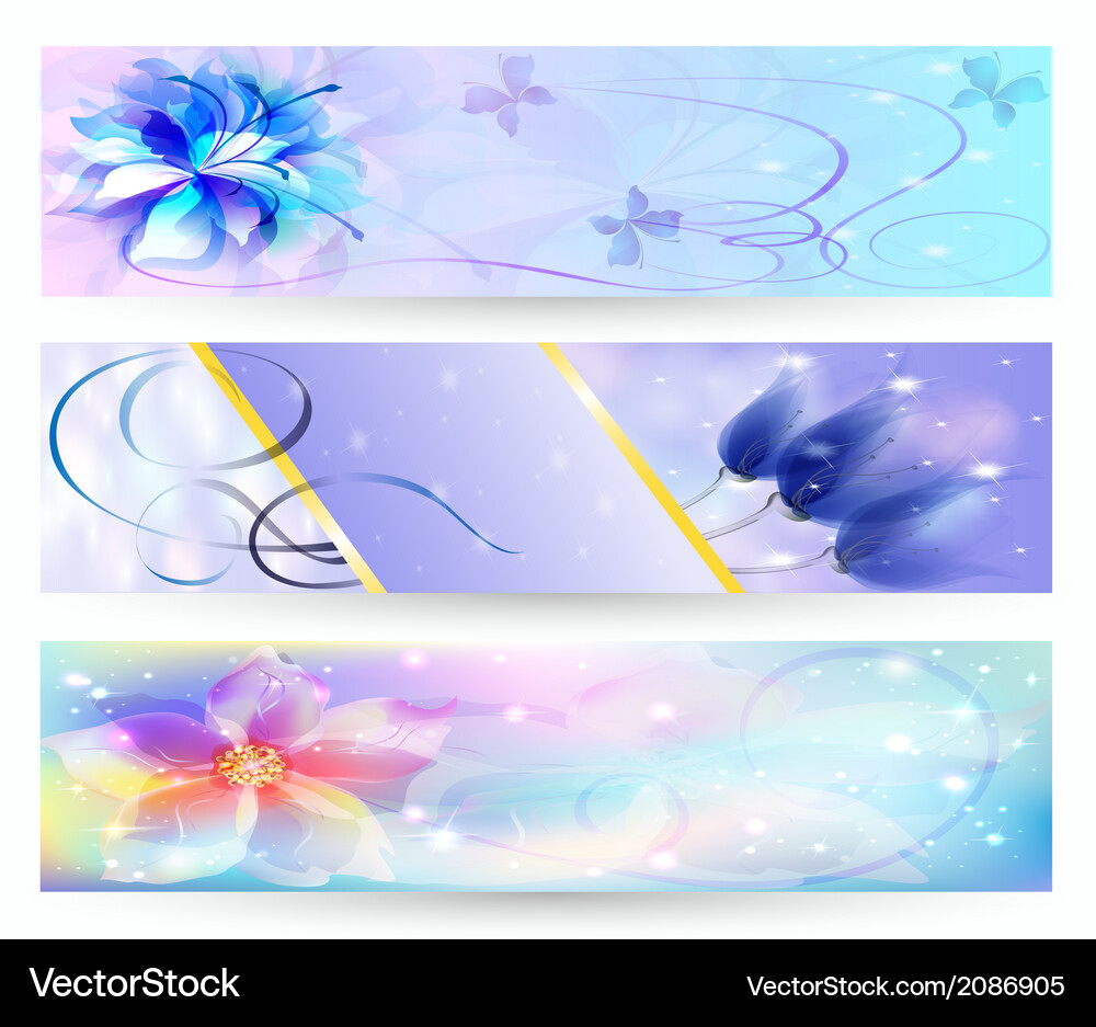 Beautiful abstract background with flowers banner Vector Image