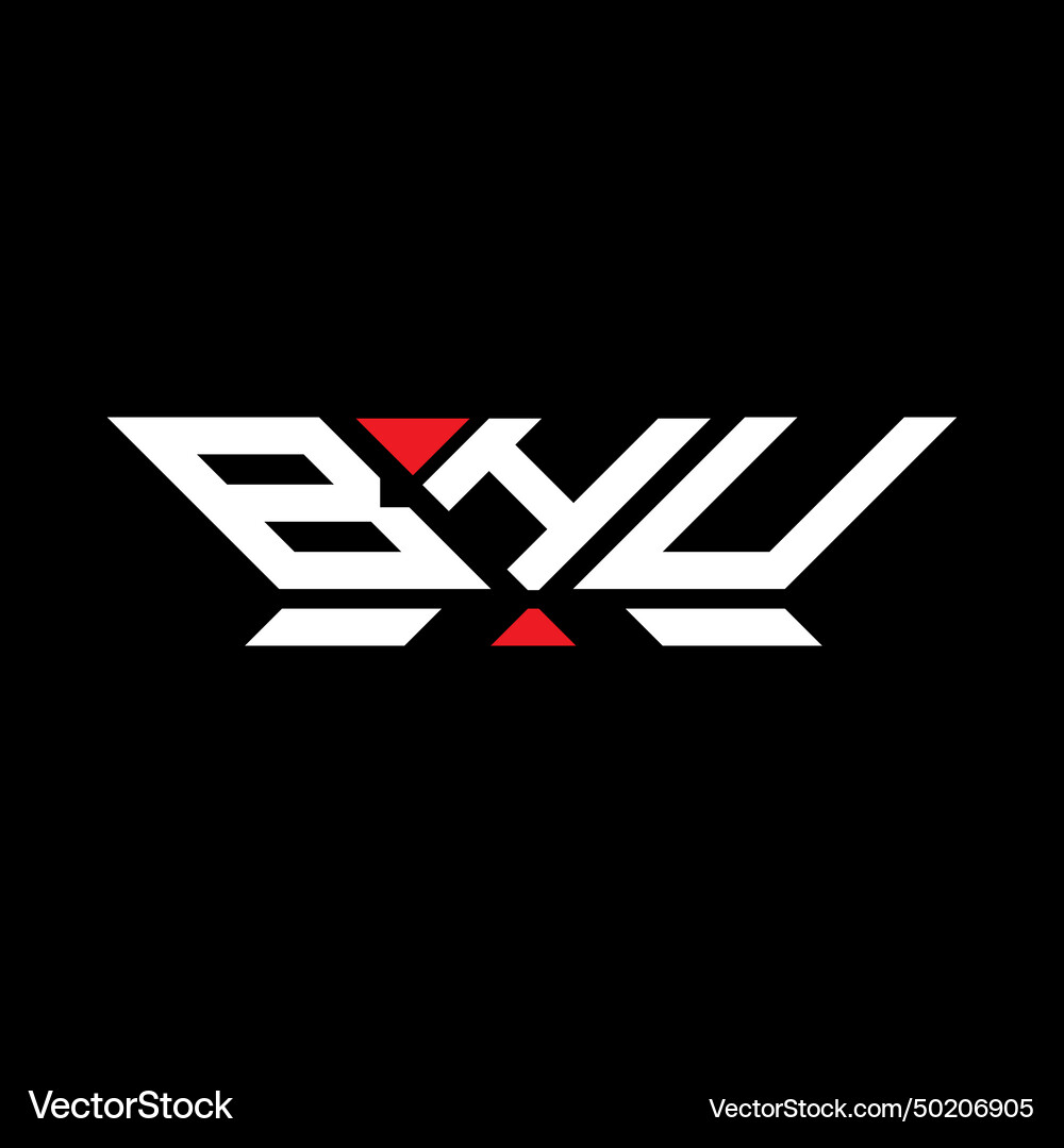 Bhu letter logo design simple and modern Vector Image