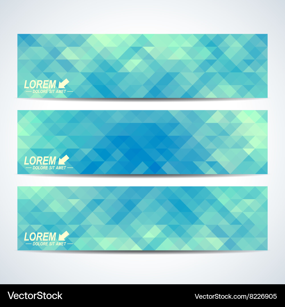 Blue set of banners background with Royalty Free Vector