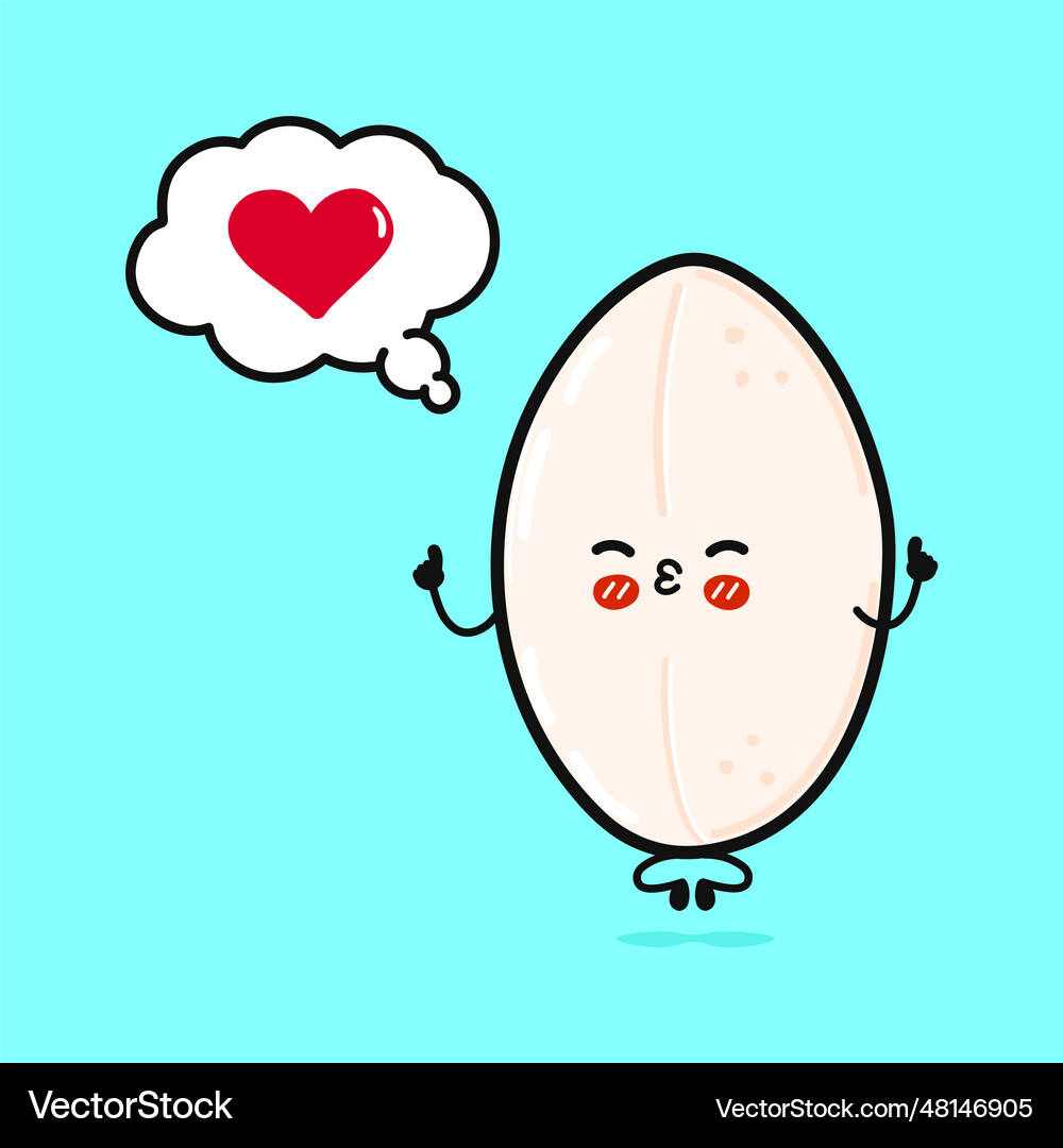 Cute funny rice doing yoga with speech bubble Vector Image