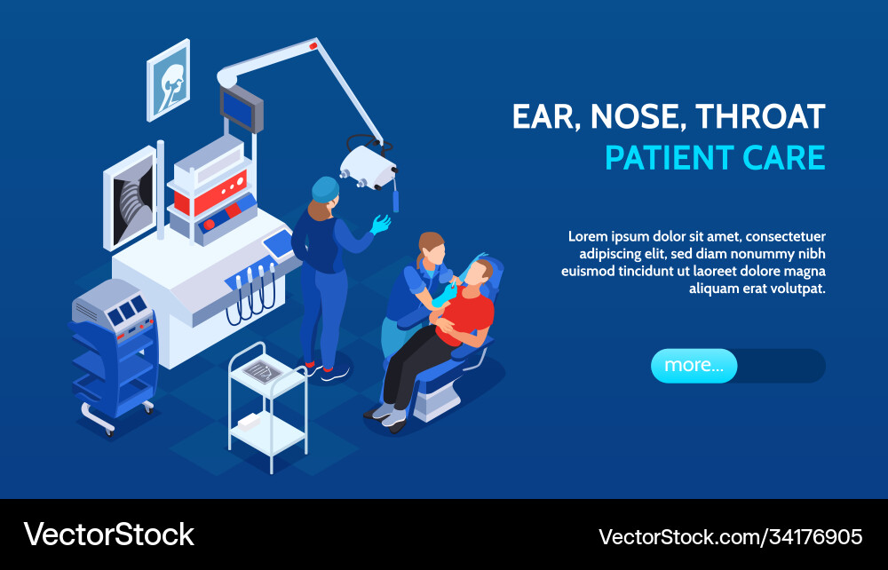Ent patient care banner Royalty Free Vector Image