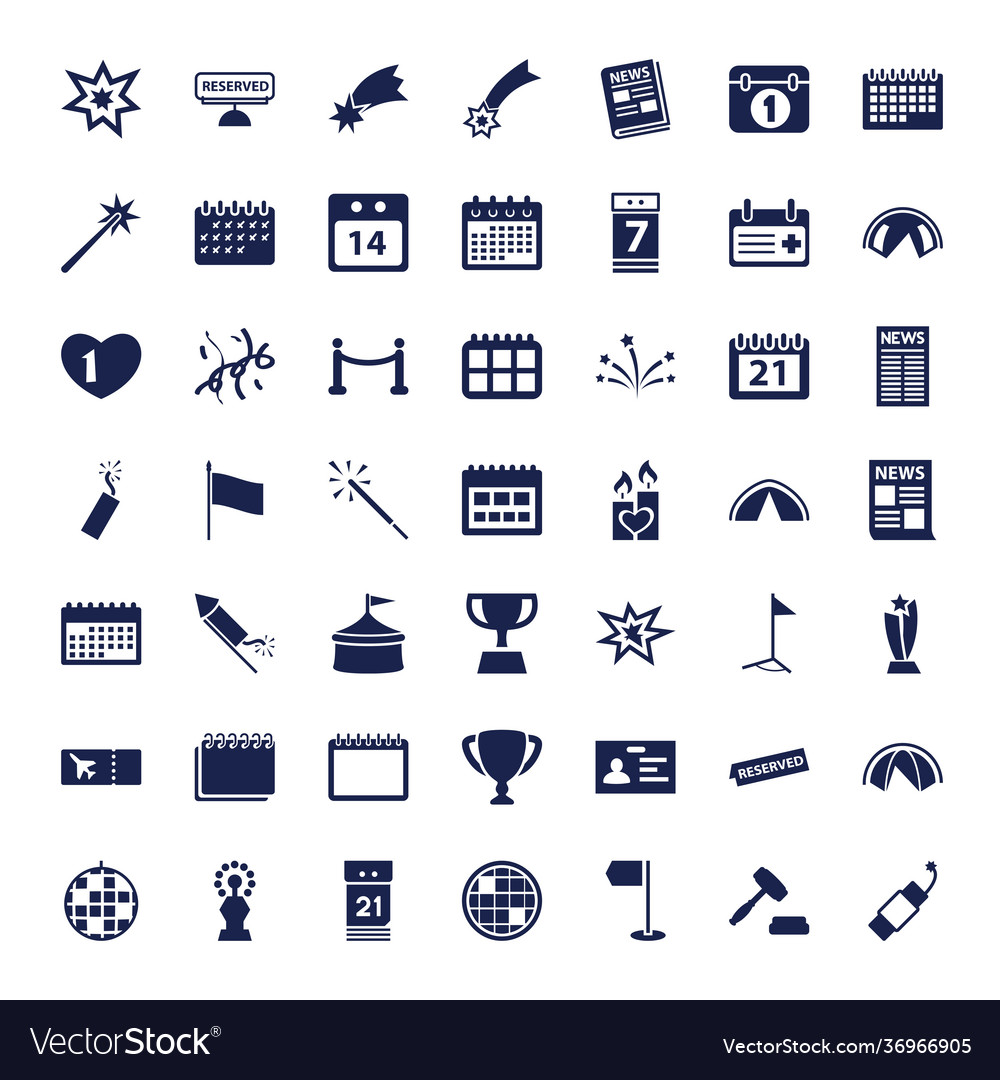 Event icons Royalty Free Vector Image - VectorStock