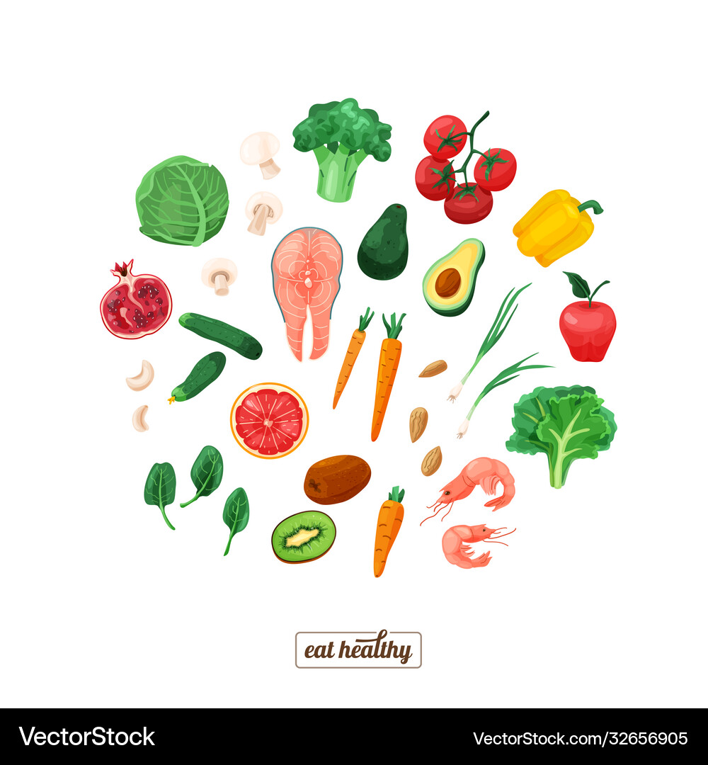 Healthy food vegetables Royalty Free Vector Image