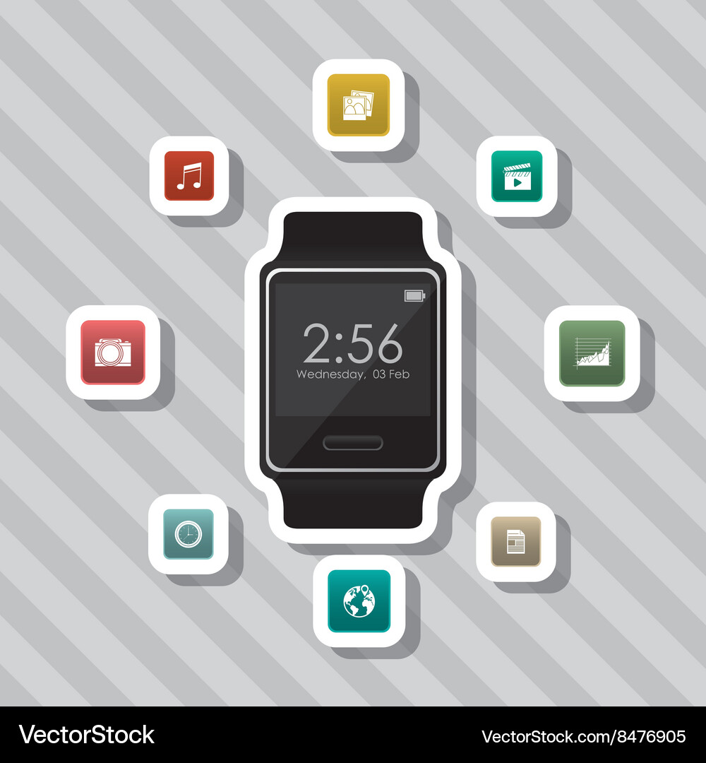 Icon of smart watch design Royalty Free Vector Image