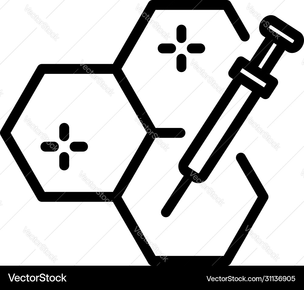 Injection cells icon outline style Royalty Free Vector Image