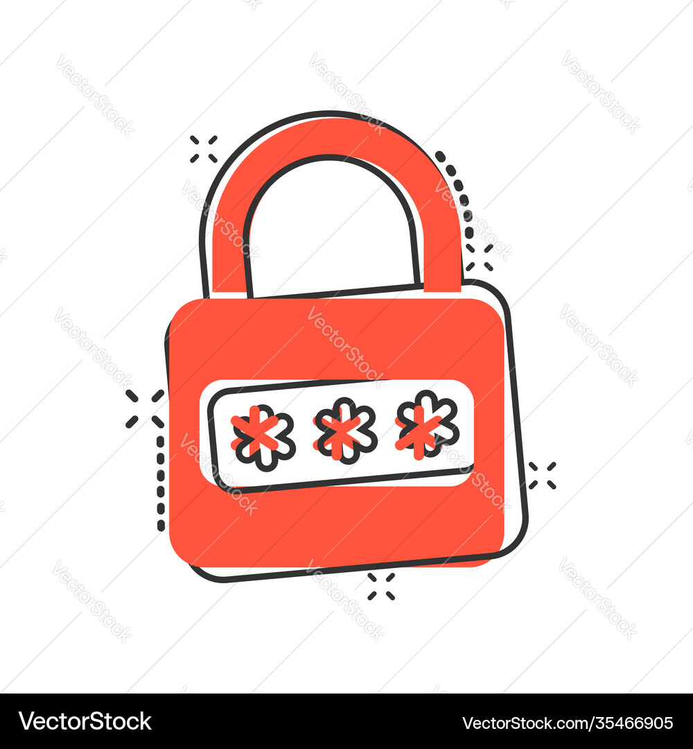 Login icon in comic style password access cartoon Vector Image