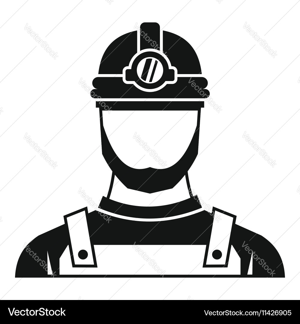 Male miner icon simple style Royalty Free Vector Image