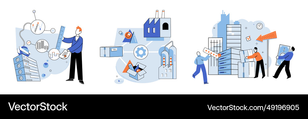 Manufacturer model strategic planning Royalty Free Vector