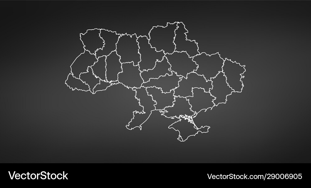 Map ukraine with divisions isolated on black Vector Image