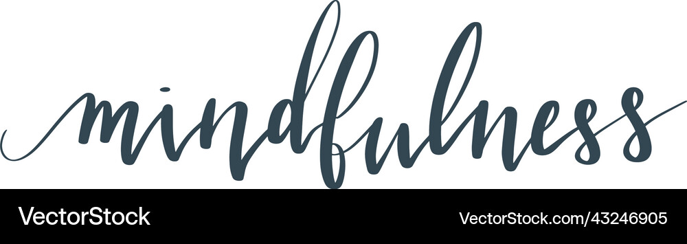 Mindfulness hand written brush lettering Vector Image