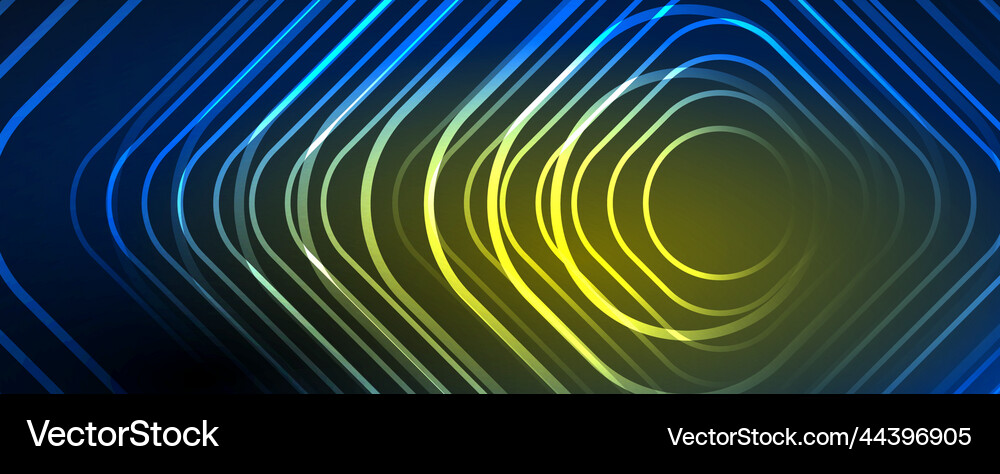 Neon glowing techno lines hi-tech futuristic Vector Image