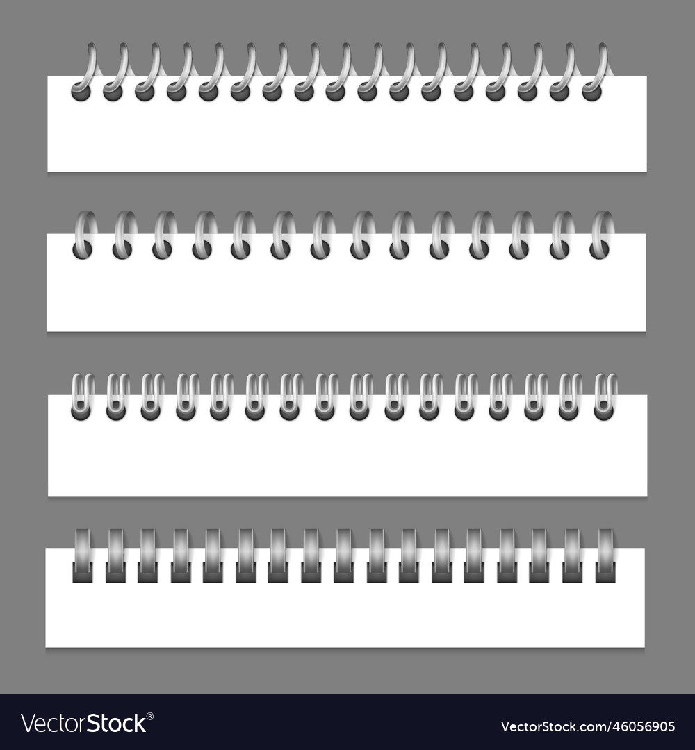 Paper binders realistic set Royalty Free Vector Image
