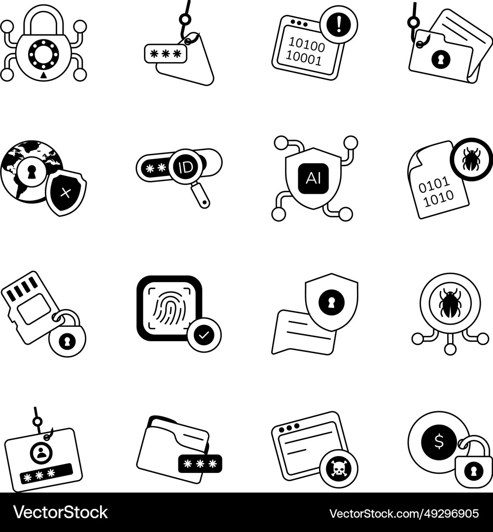 Premium set of security issues glyph icons Vector Image
