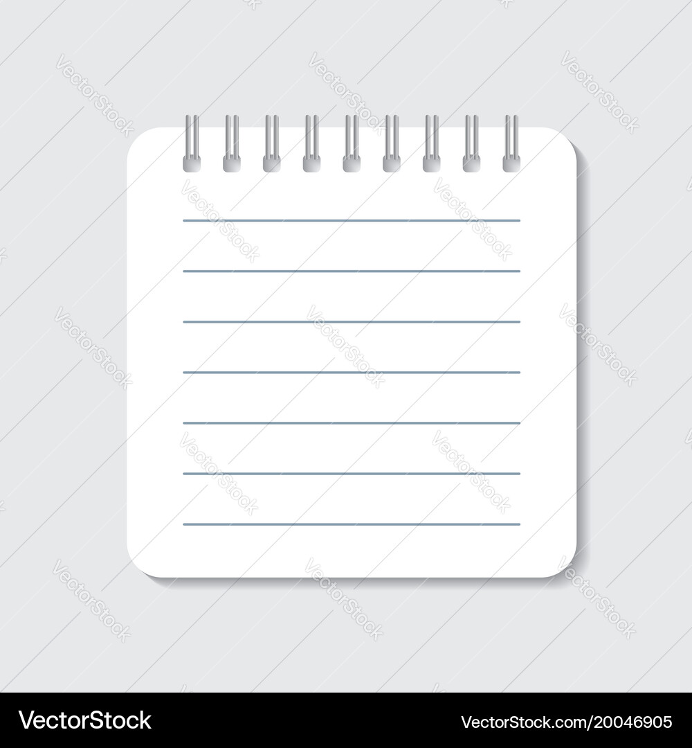 Realistic template notepad with spiral blank Vector Image