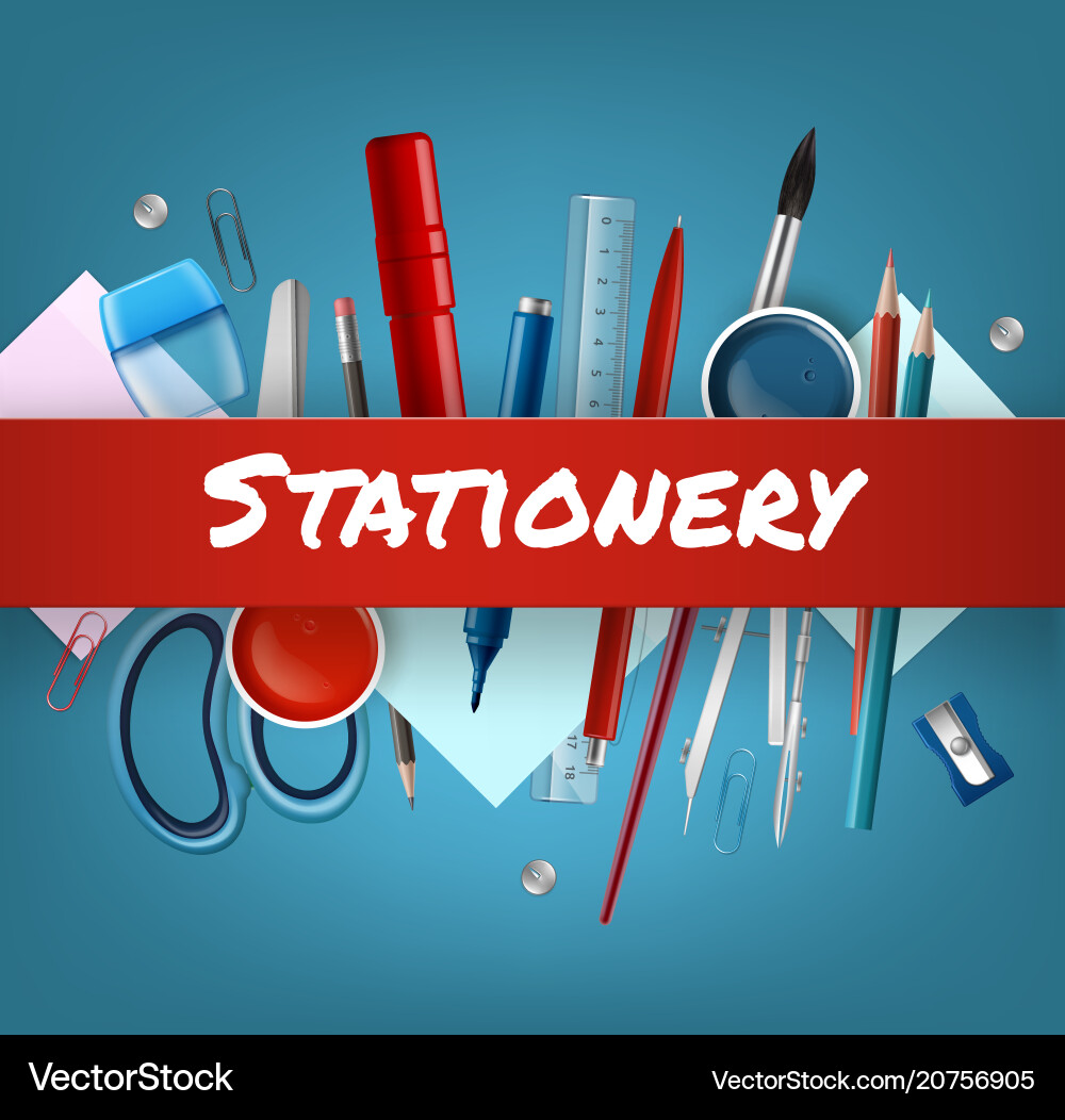 Set of stationery Royalty Free Vector Image - VectorStock
