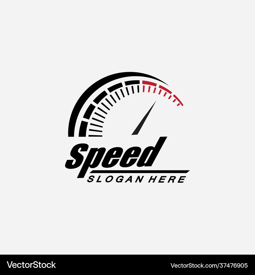 Speed logo design silhouette speedometer symbol Vector Image