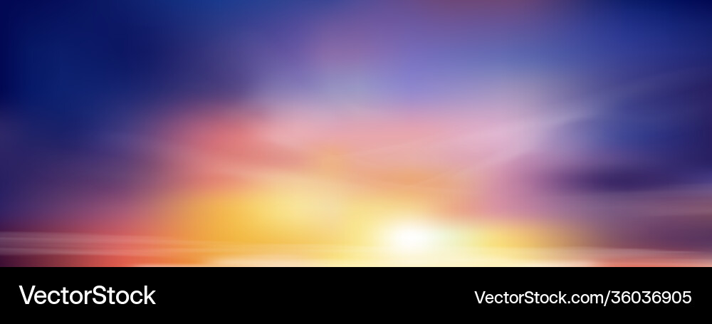 Sunset sky in evening with orange yellow Vector Image