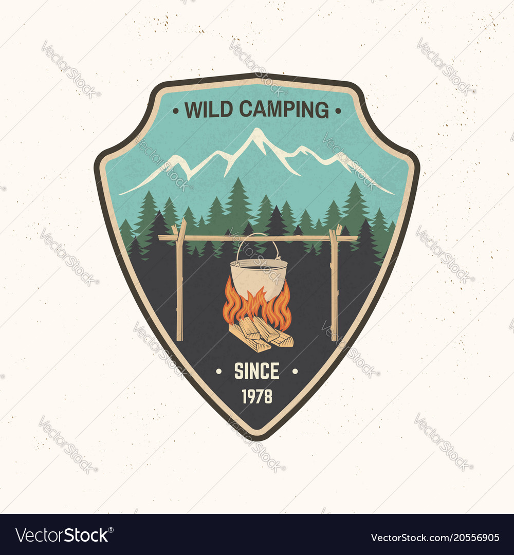 Wild camping patch Royalty Free Vector Image - VectorStock