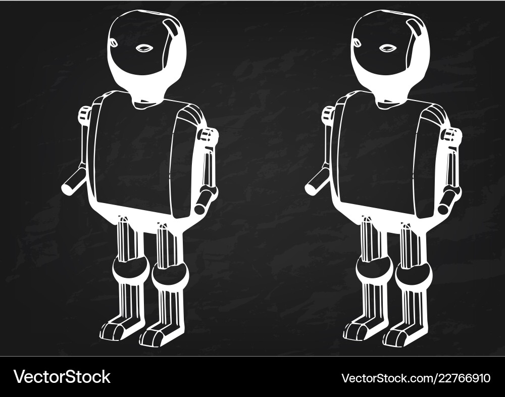 3d model of the robot on a black Royalty Free Vector Image