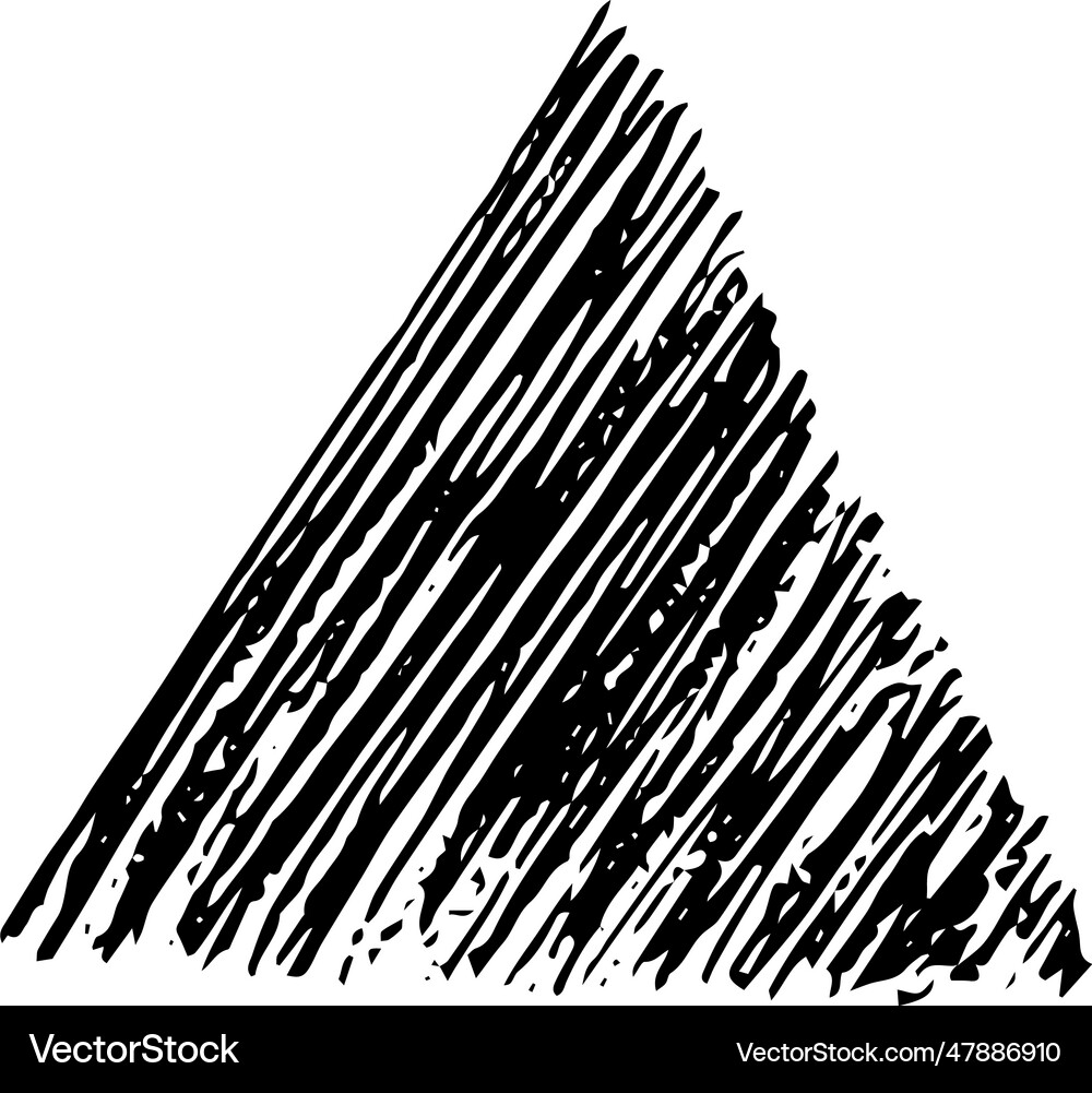 A black and white drawing of triangle Royalty Free Vector