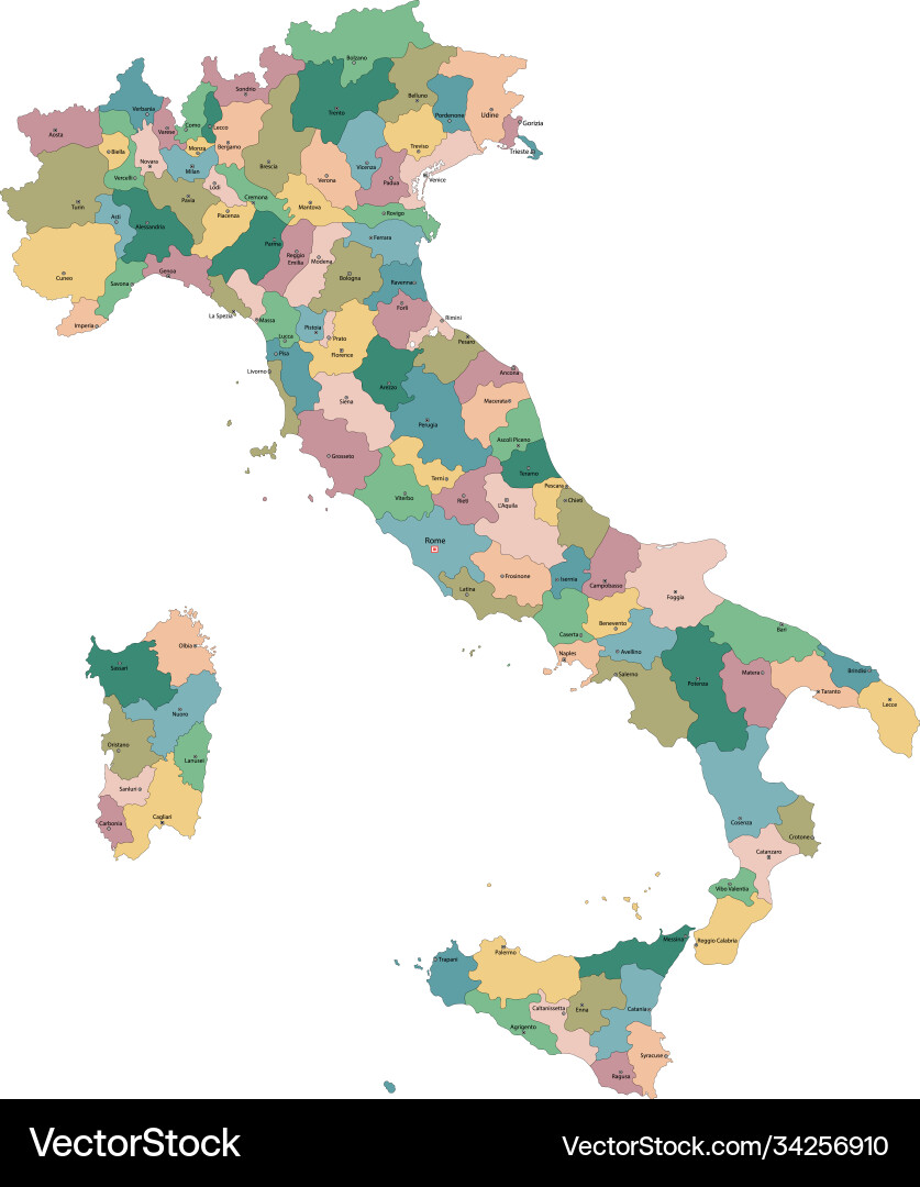 Administrative regions of Royalty Free Vector Image