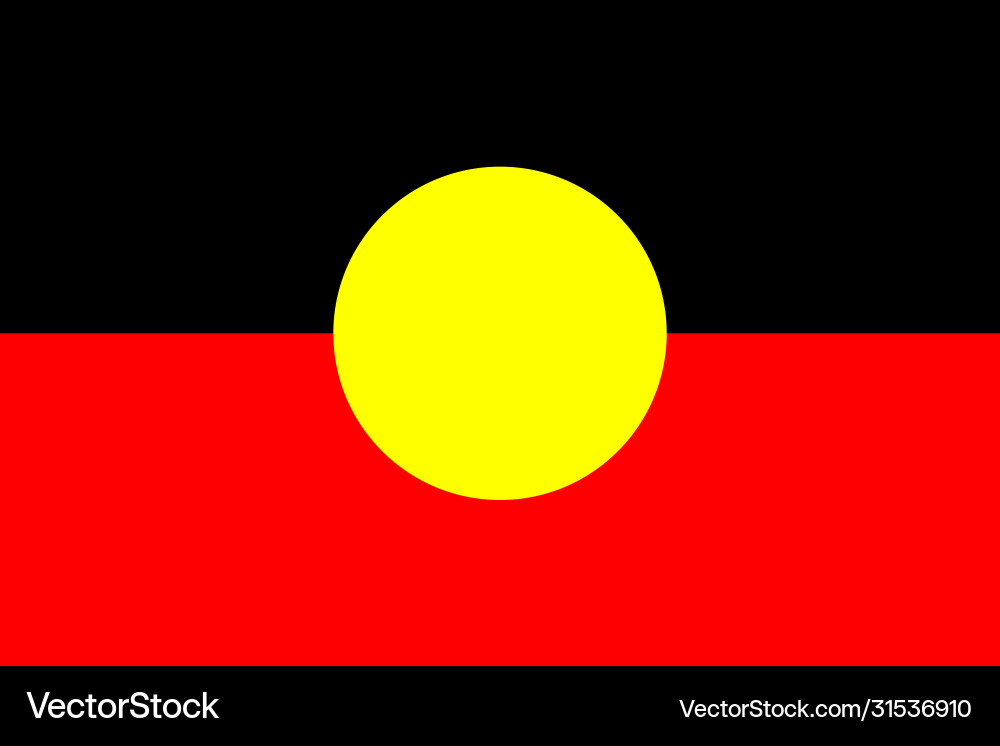 Australian aboriginal flag original and simple Vector Image