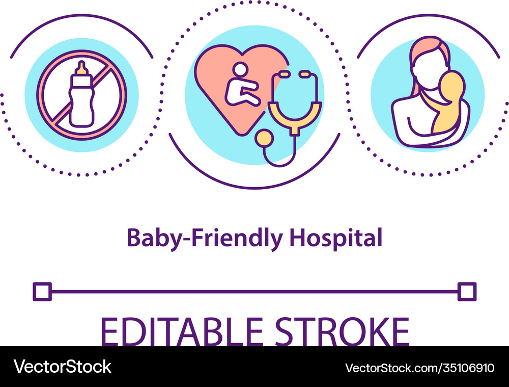 Baby-friendly hospital concept icon Royalty Free Vector