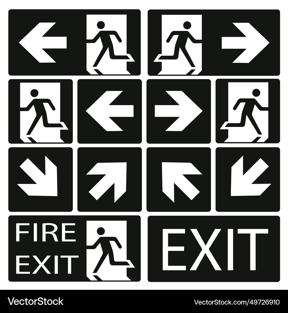 Black signs indicating the direction Royalty Free Vector