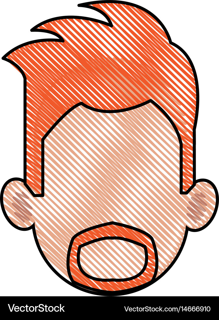 Drawing head man faceless people avatar Royalty Free Vector