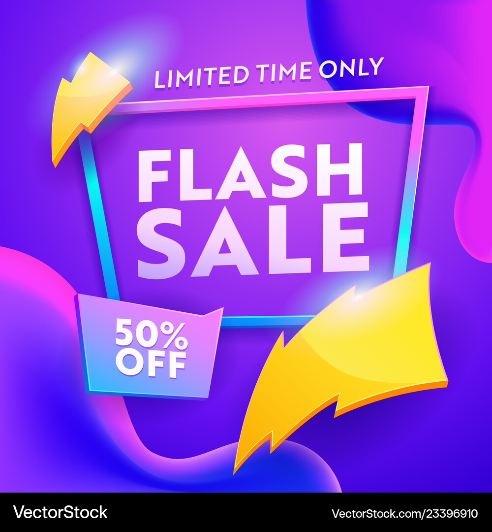 Flash Sale Discount Poster Royalty Free Vector Image