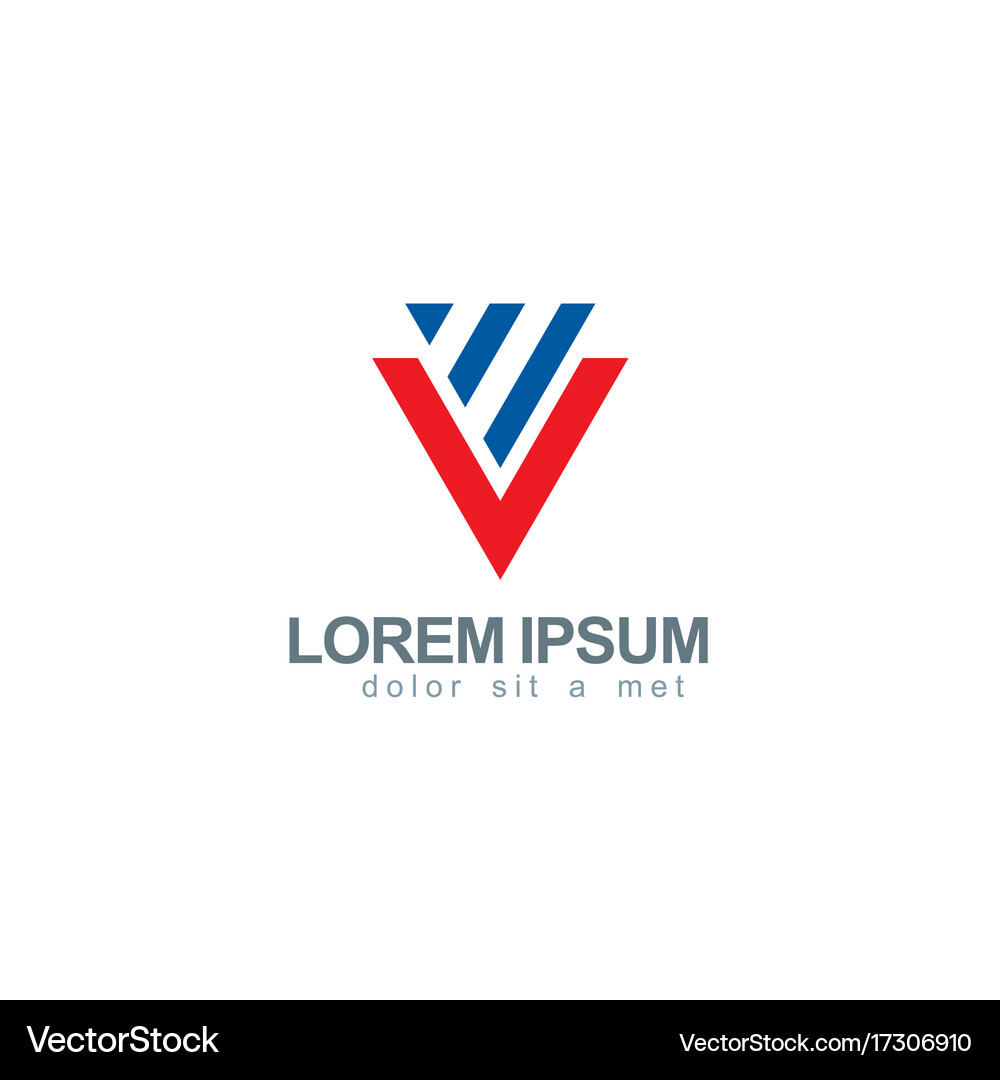 Letter v abstract company logo Royalty Free Vector Image