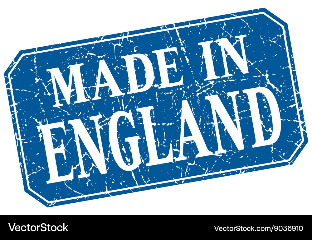 Made in england blue square grunge stamp Vector Image