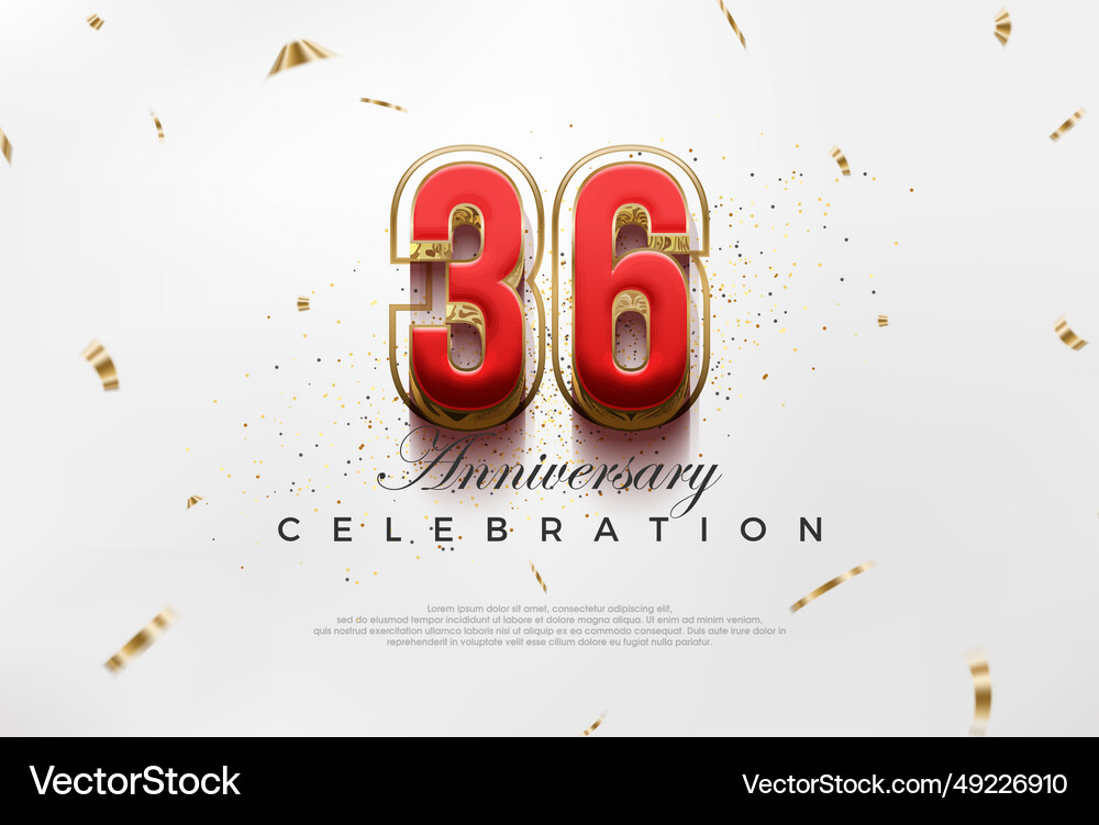 Modern 36th anniversary design with luxury Vector Image