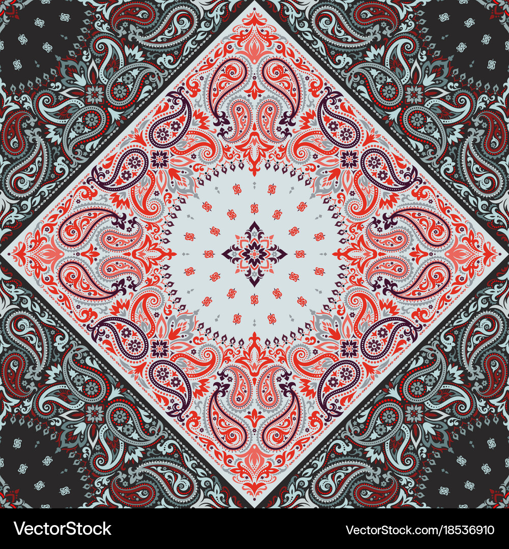 Paisley bandana print Royalty Free Vector Image