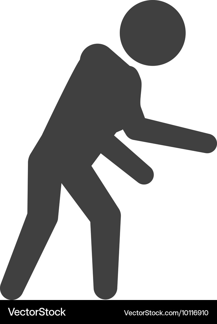 Pictograph action silhouette move icon Royalty Free Vector