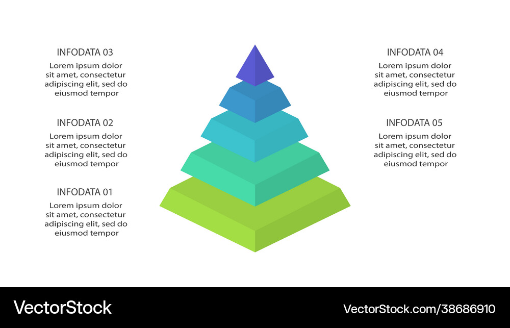 Pyramid up arrows infographic diagram chart Vector Image